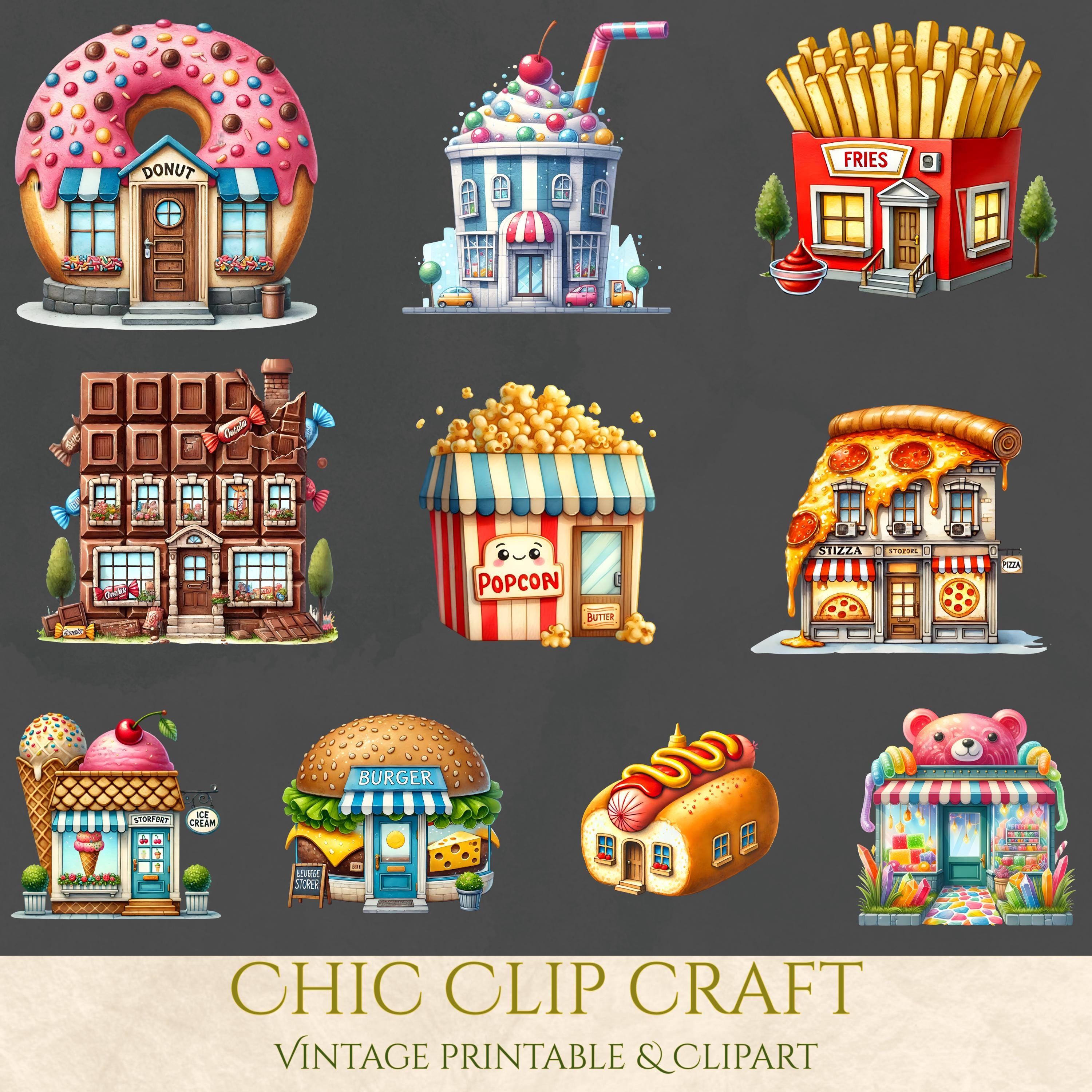 Retro Junk Food Shop Clipart Bundle – 90s Diner PNG (commercial Use) - Etsy