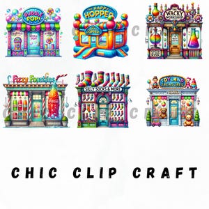 Whimsical Playful Store Clipart Bundle, Cute Fantasy Shop Illustrations ...