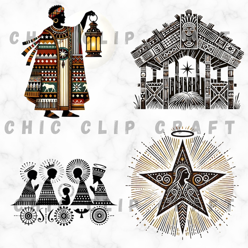 African American Nativity Clipart - Diverse Christmas Scene PNG ...