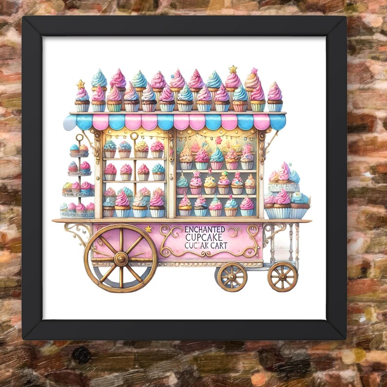 Whimsical Food Cart Clipart Bundle, Commercial Use (11 Pngs) - Etsy