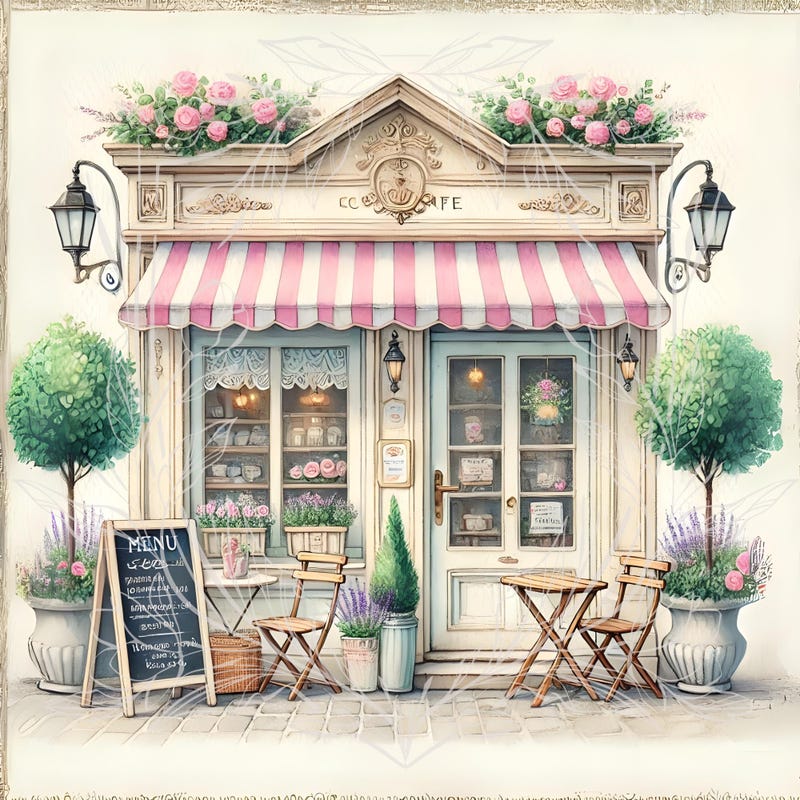 Pink Cafe Wallpaper - Etsy UK