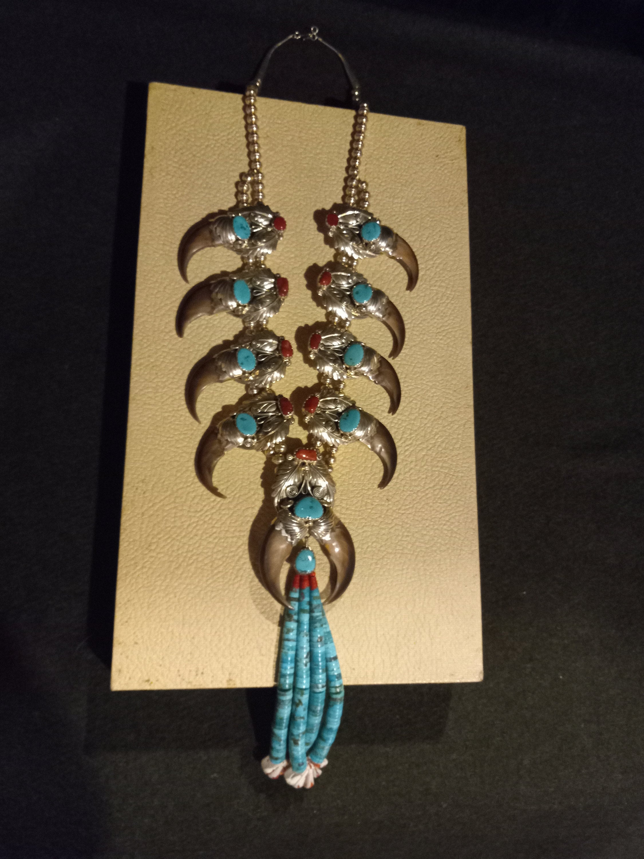 DD HMIJ Gilbert Ortega Native American Sterling Turquoise Red Coral ...