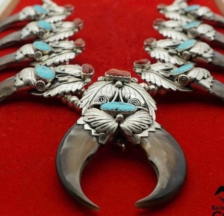 DD HMIJ Gilbert Ortega Native American Sterling Turquoise Red Coral ...