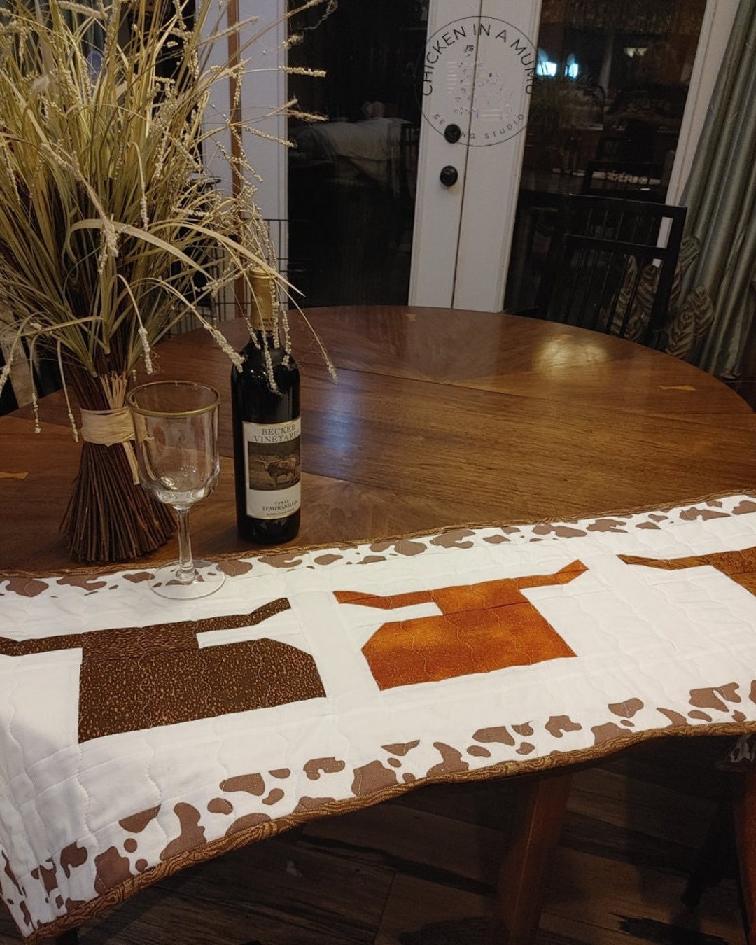 Texas Longhorn Quilted Table Runner - Handmade Original - Etsy