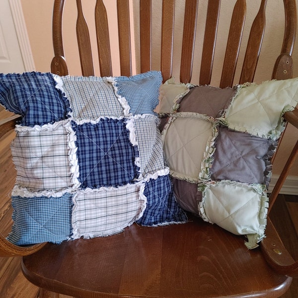 Rag Quilt Pillow - Etsy