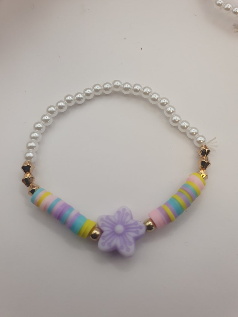 Set of 5 Girls/teens/ Beaded Bracelets Handmade, Cute Stretched ...