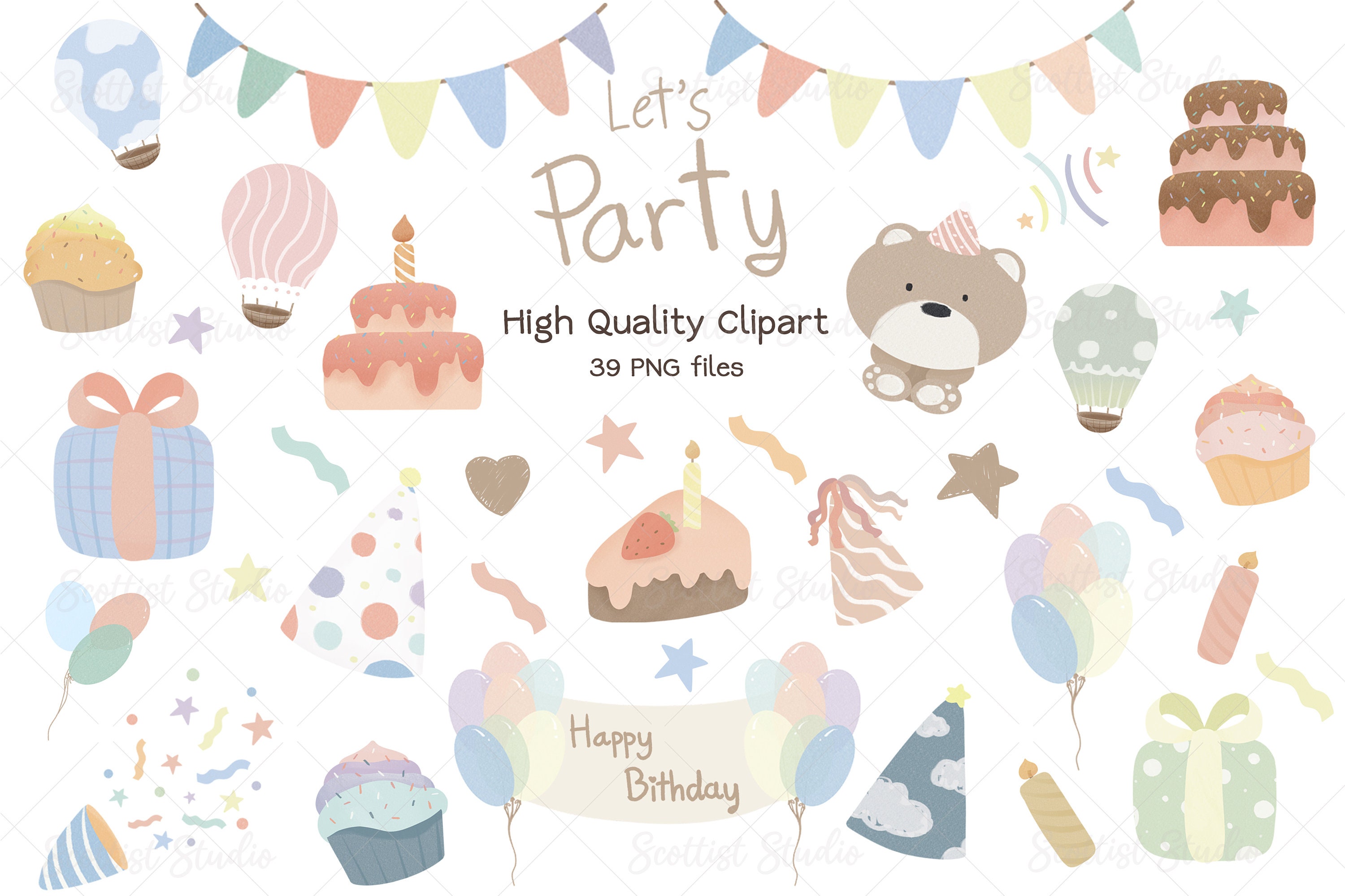Party Clipart Bundle Celebrate Birthday Party Party - Etsy