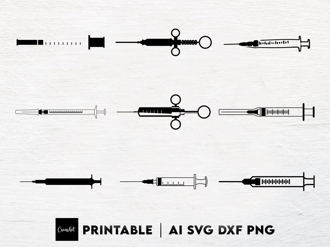 Syringe Svg Bundle. Vector Cut File for Cricut Silhouette - Etsy