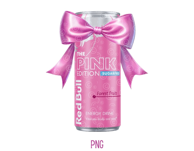 Red Bull Pink Edition With Pink Bow Png Instant Digital Download PNG ...