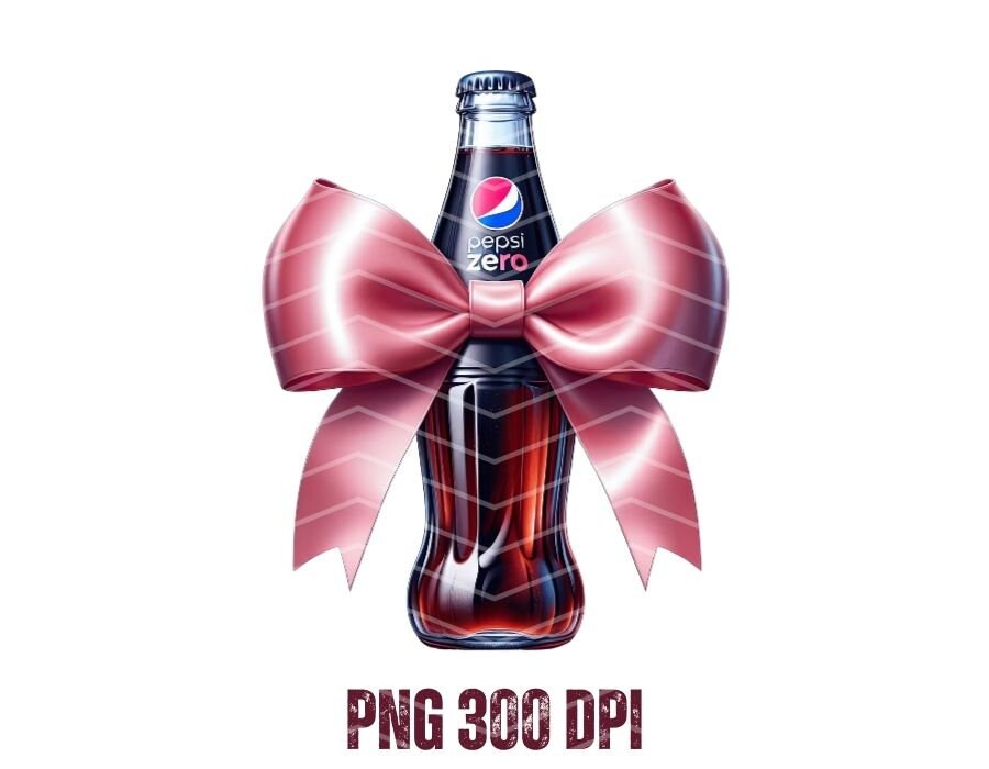 Pepsi Zero With Pink Bow Png Instant Digital Download PNG ONLY Png File ...