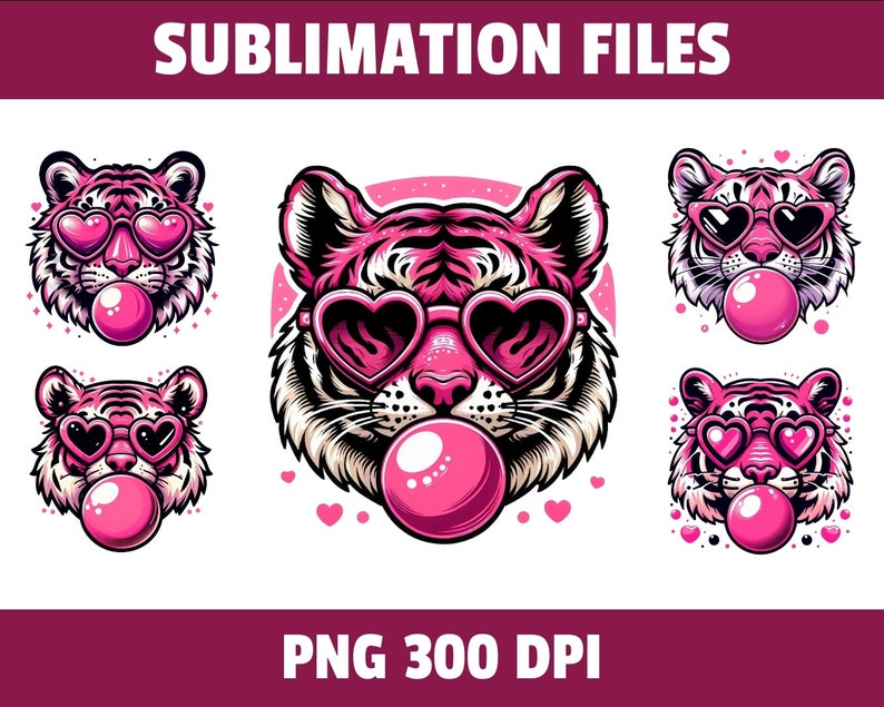 Tiger Blowing Bubble Png Tiger PNG Tigers Mascot Preppy PNG Preppy ...
