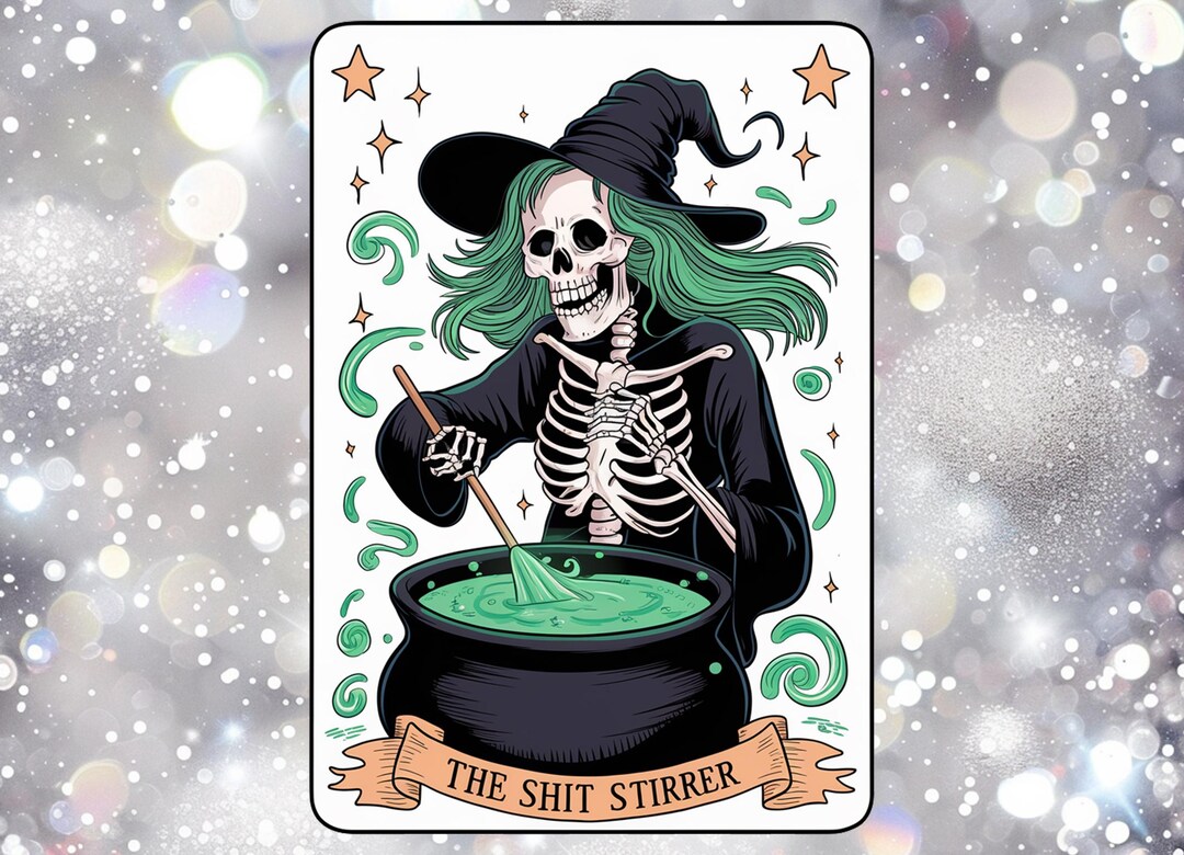 Sarcastic Witch Clipart Tarot Cards PNG Witchy Skeleton Horror ...