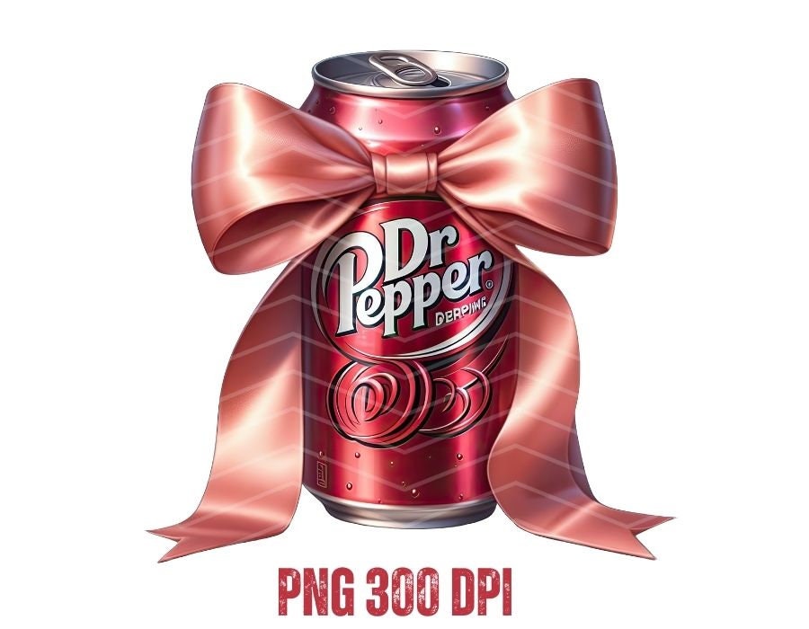 Dr. Pep Can With Pink Bow Png Instant Digital Download PNG ONLY Png ...