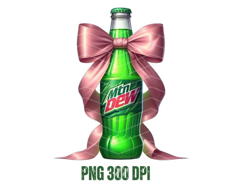 Mountain Dew With Pink Bow Png Instant Digital Download PNG ONLY Png ...