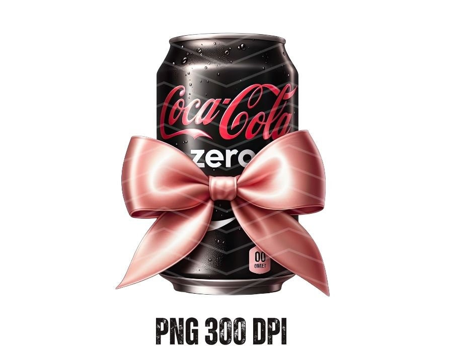 Coke Zero Can With Pink Bow Png Instant Digital Download PNG ONLY Png ...