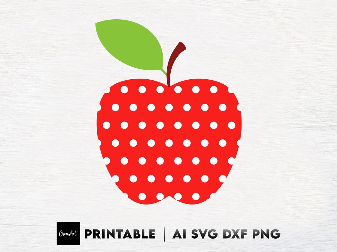 Split Polka Dot Apple Svg Apple Cut File Apple Monogram - Etsy