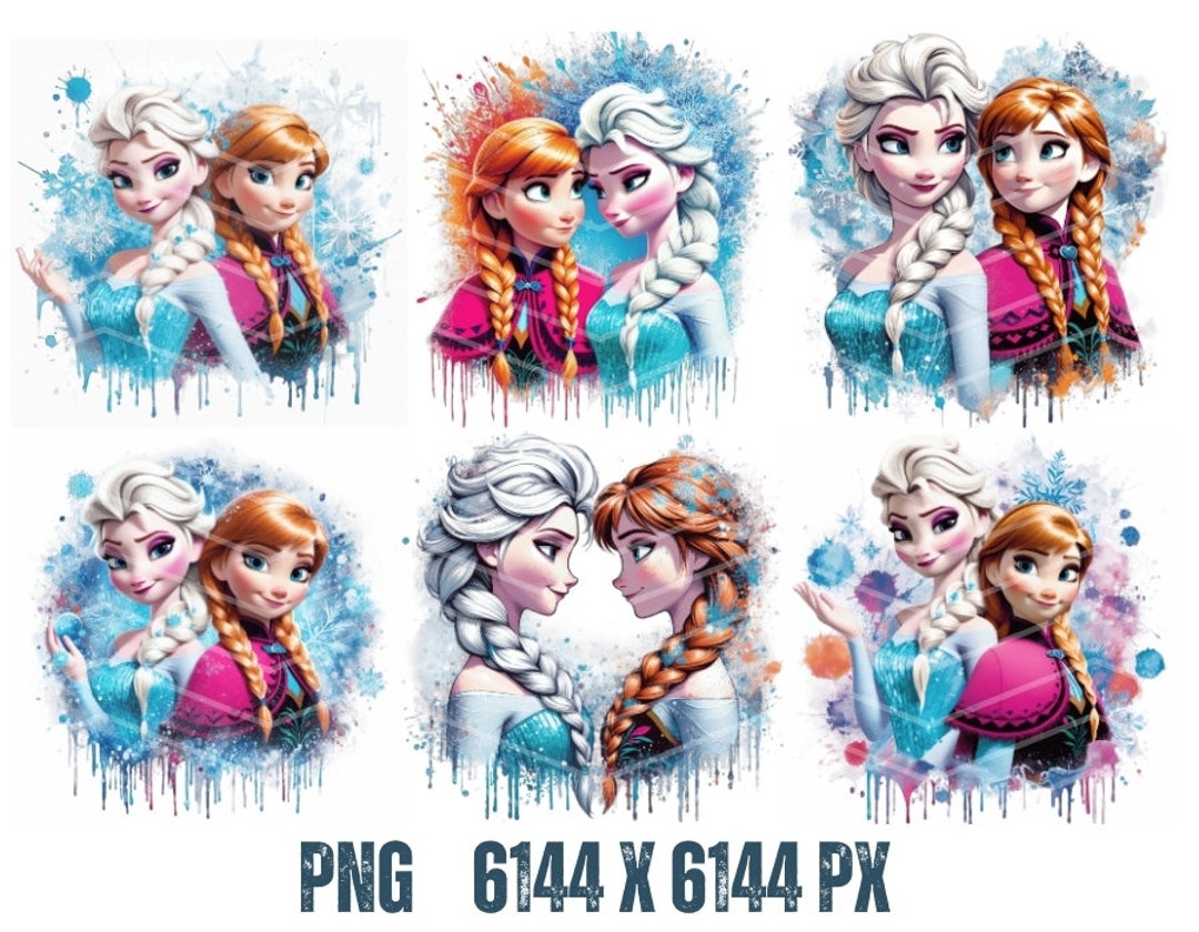 Bundle Frozen Splash and Watercolor Digital Design PNG File for ...