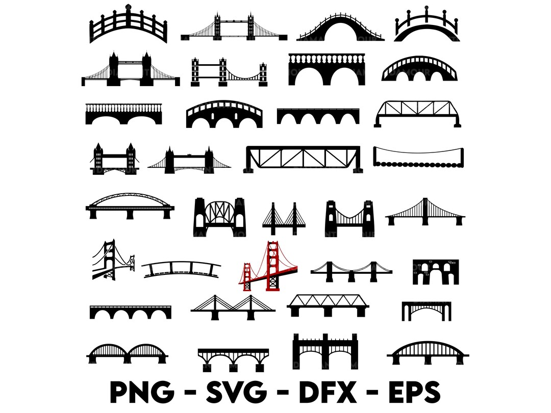 Bridge Svg Bundle Bridge Png Wooden Bridges Clipart Path - Etsy