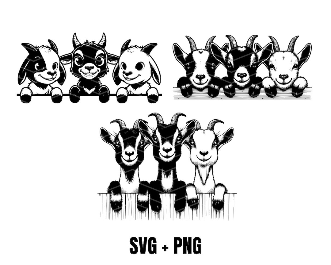 Curious Funny Goat Svg Peeking Goat Svg Goat Svg Vector Farm Animals ...