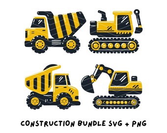 Construction Vehicles Clipart, Construction Svg, Trucks Svg Files ...