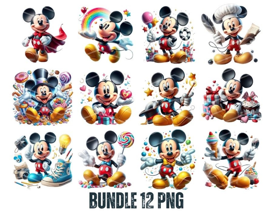 Mouse 12 PNG, 4 Digital Papers, Printable Cliparts, Png Transparent ...