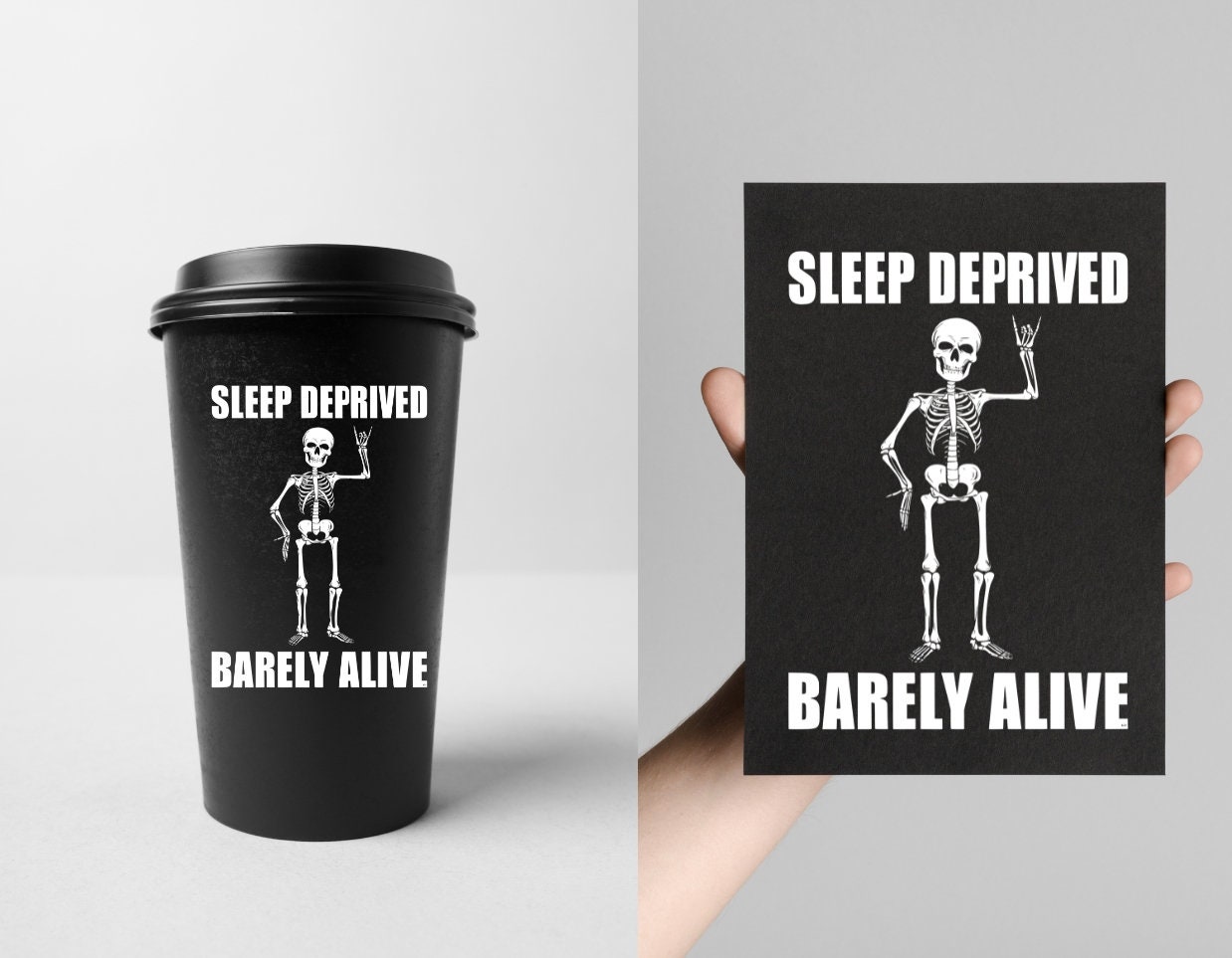 Sleep Deprived Barely Alive Svg Skeletons Halloween Svg Funny