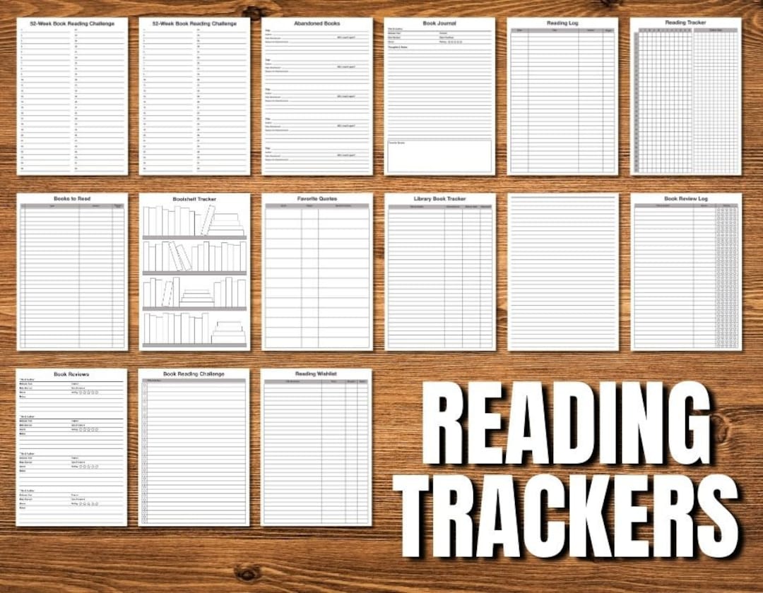 Reading Trackers Bundle PRINTABLE A5 Journal Pages Value Pack - Etsy