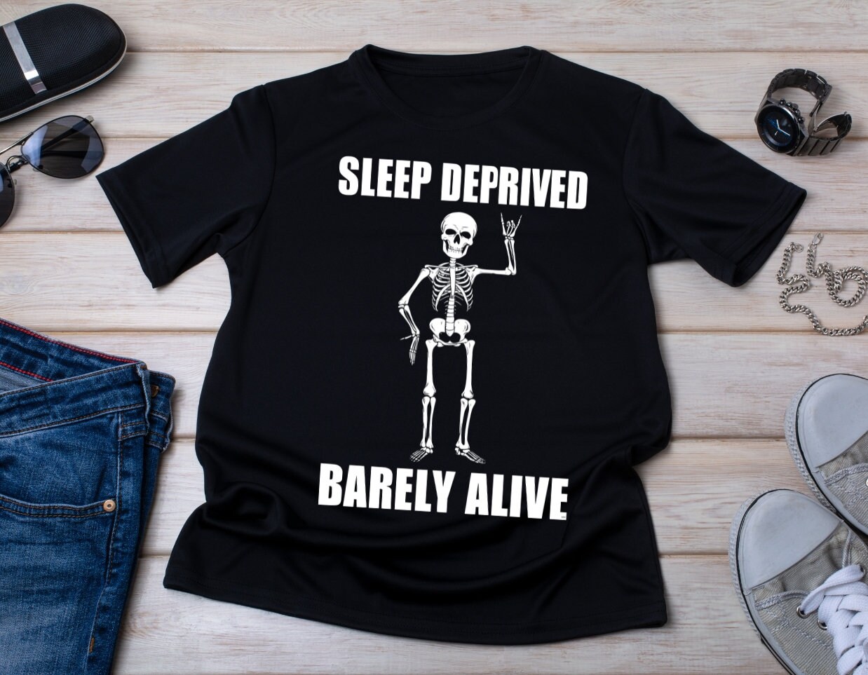 Sleep Deprived Barely Alive Svg, Skeletons Halloween Svg, Funny ...