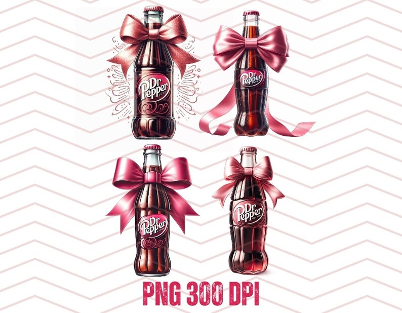 Bundle Dr. Pep With Pink Bow Png Instant Digital Download PNG ONLY Png File Sublimation, DTF and ...