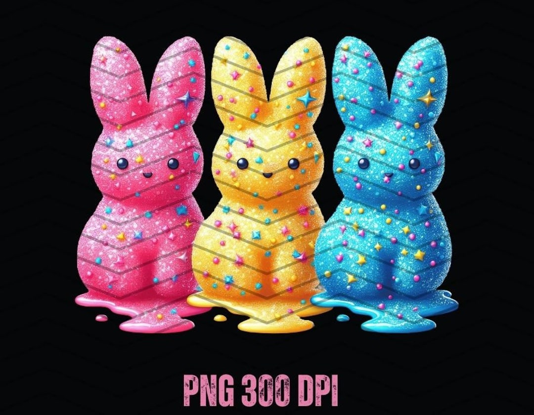 Glitter Easter Peeps Clipart, Cute Bunny Shirt Sublimation Design ...
