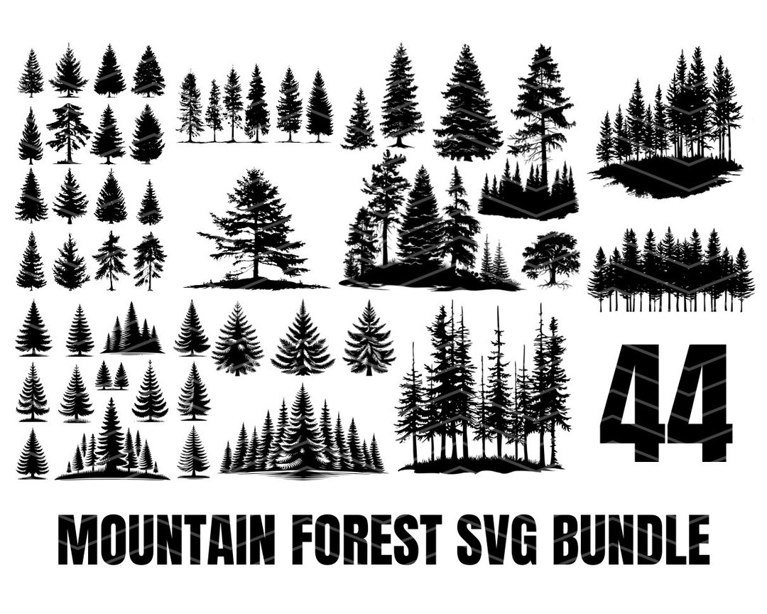 44 Mountain Forest SVG Bundle, Forest Tree Svg, Forest Svg, Palm Tree ...
