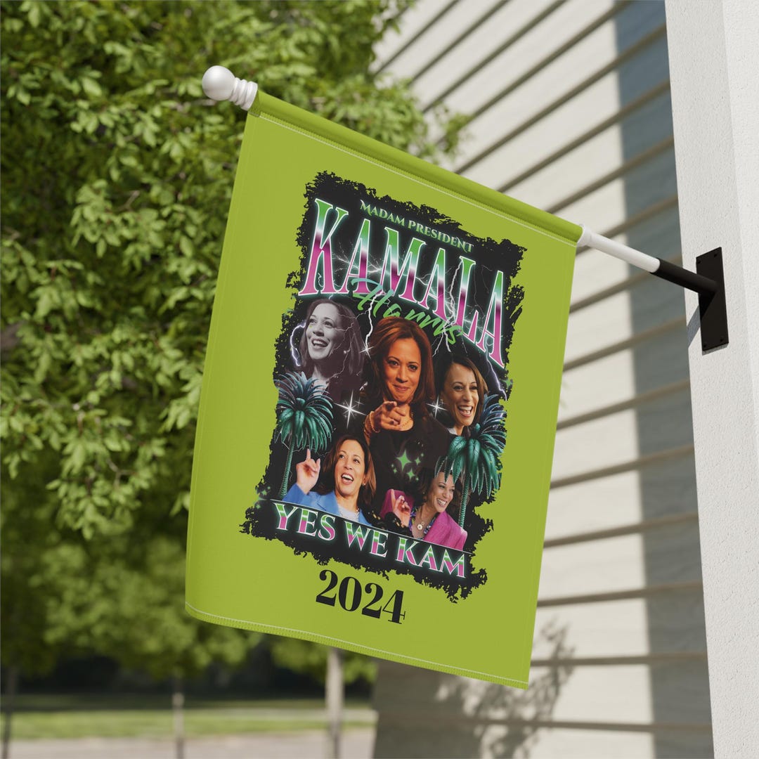Kamala Harris for President Flag, Yes We Cam, Kamala is Brat 2024 House ...