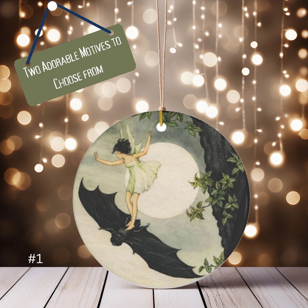 Fairy Riding on a Bat Antique Art Ida Rentoul Outhwait Halloween ...