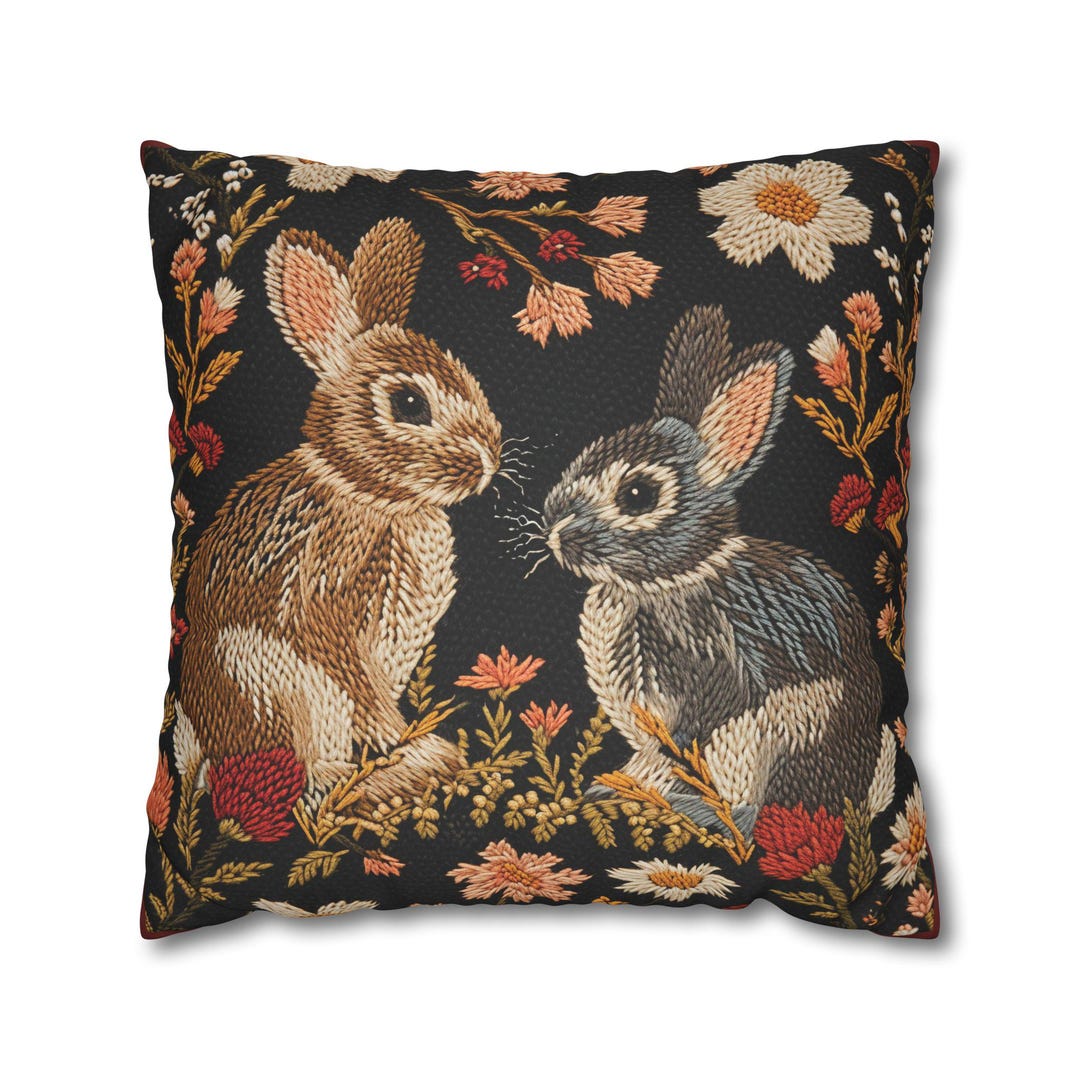 Spring Bunny Pillow Case Cozy Home Farmhouse Decor Easter Hostess Gift ...