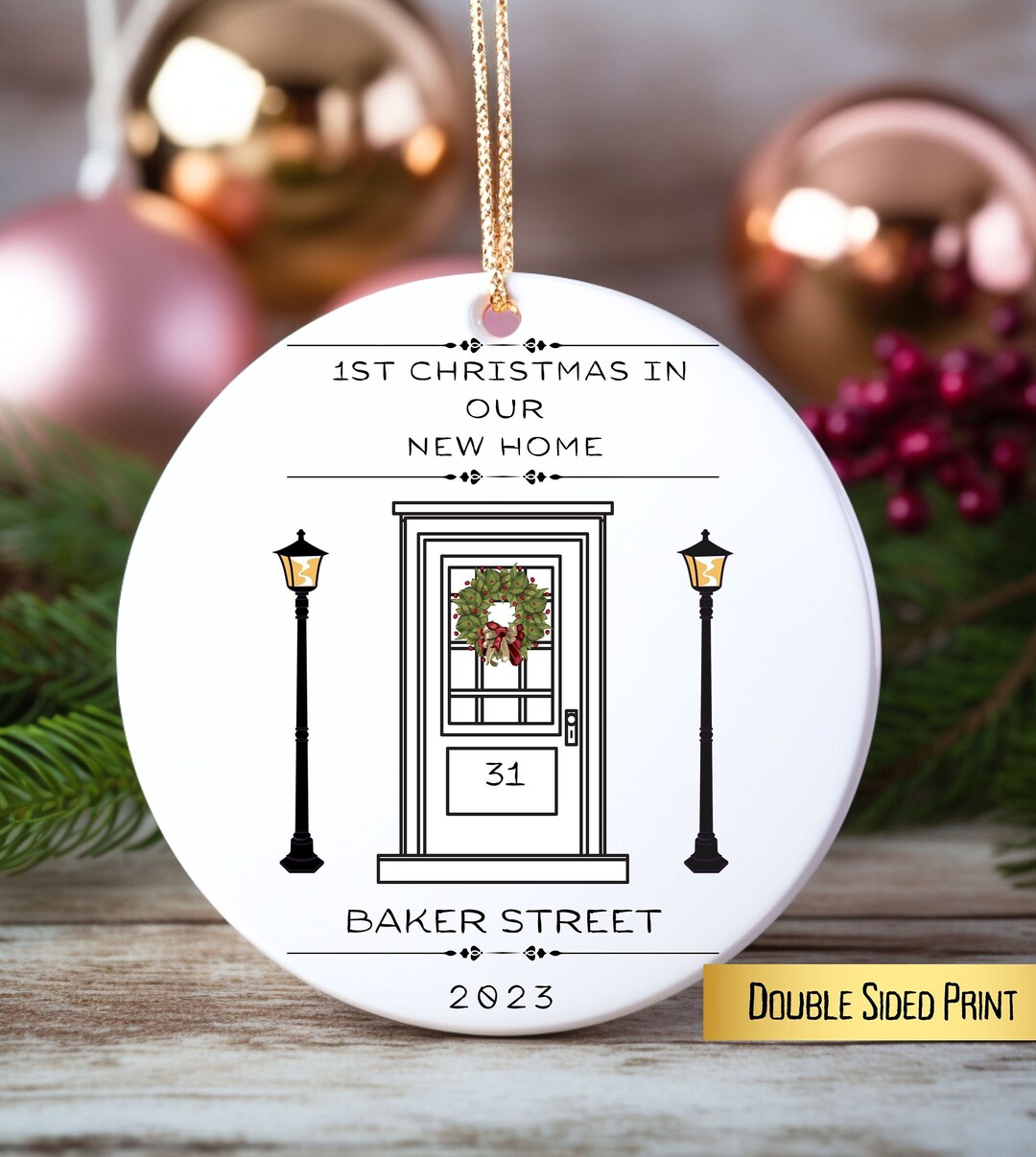 First Home Christmas Ornament, Personalized First Home Ornament, Scandi ...