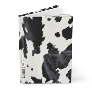 Cow Print Custom Name Journal Minimal Western Notebook Personalized ...