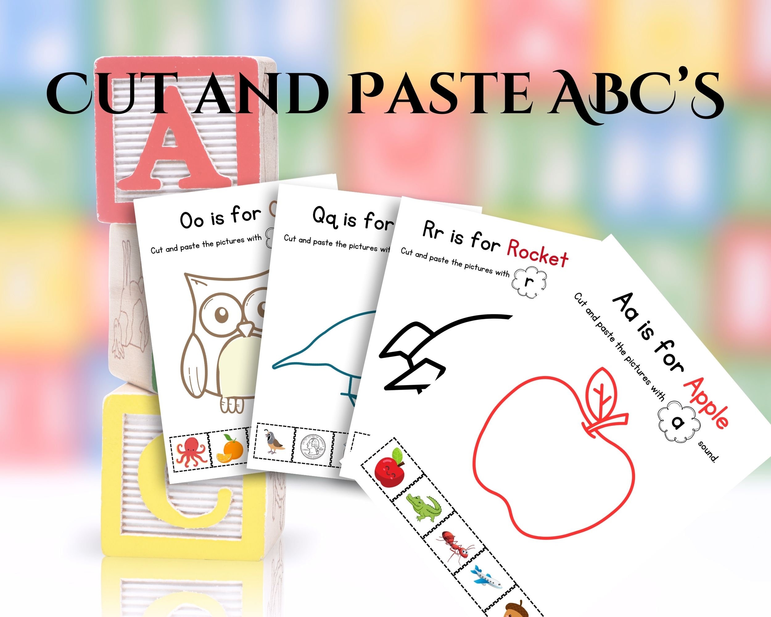 Cut-and-paste Alphabet Workbook for Kids, Homeschool, Preschool, IEP ...