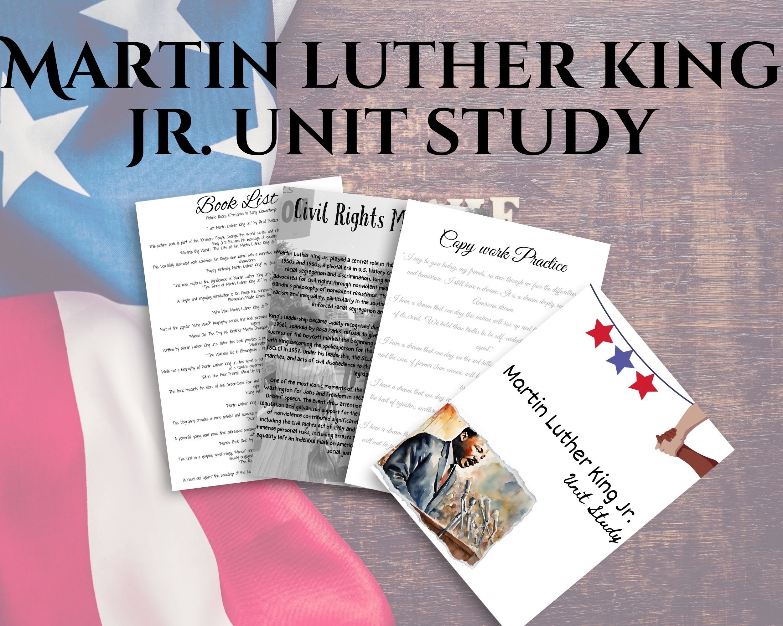 Martin Luther King Jr. Unit Study MLK Printable MLK Activities MLK Day ...