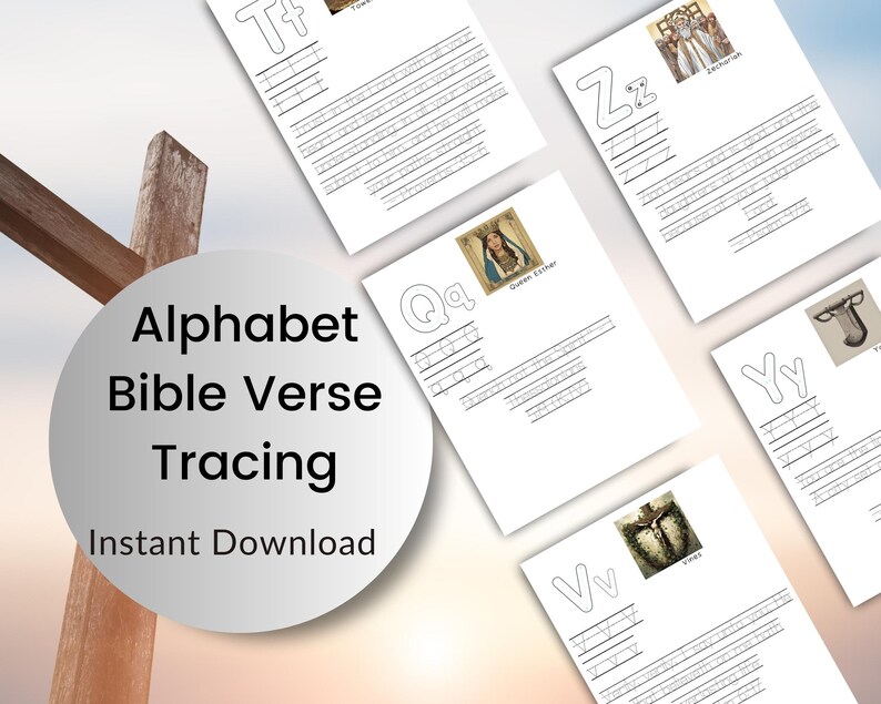 Alphabet Bible Verse Tracing | INSTANT DOWNLOAD - Etsy Australia
