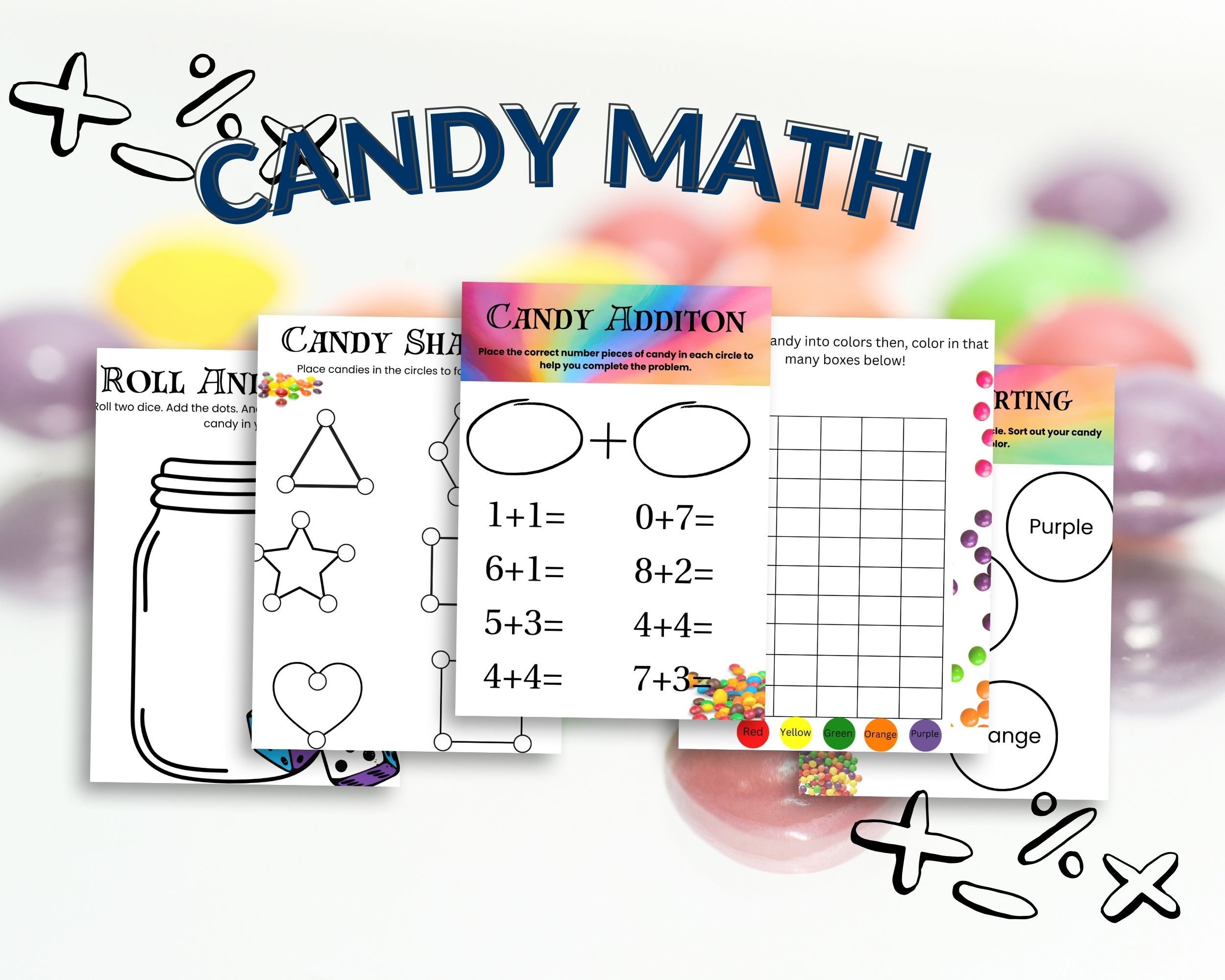 Candy Math Learning, INSTANT DOWNLOAD - Etsy