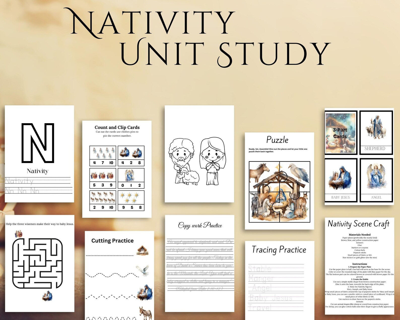 Nativity Unit Study | Birth of Jesus | Homeschool Printable| Vocabulary ...