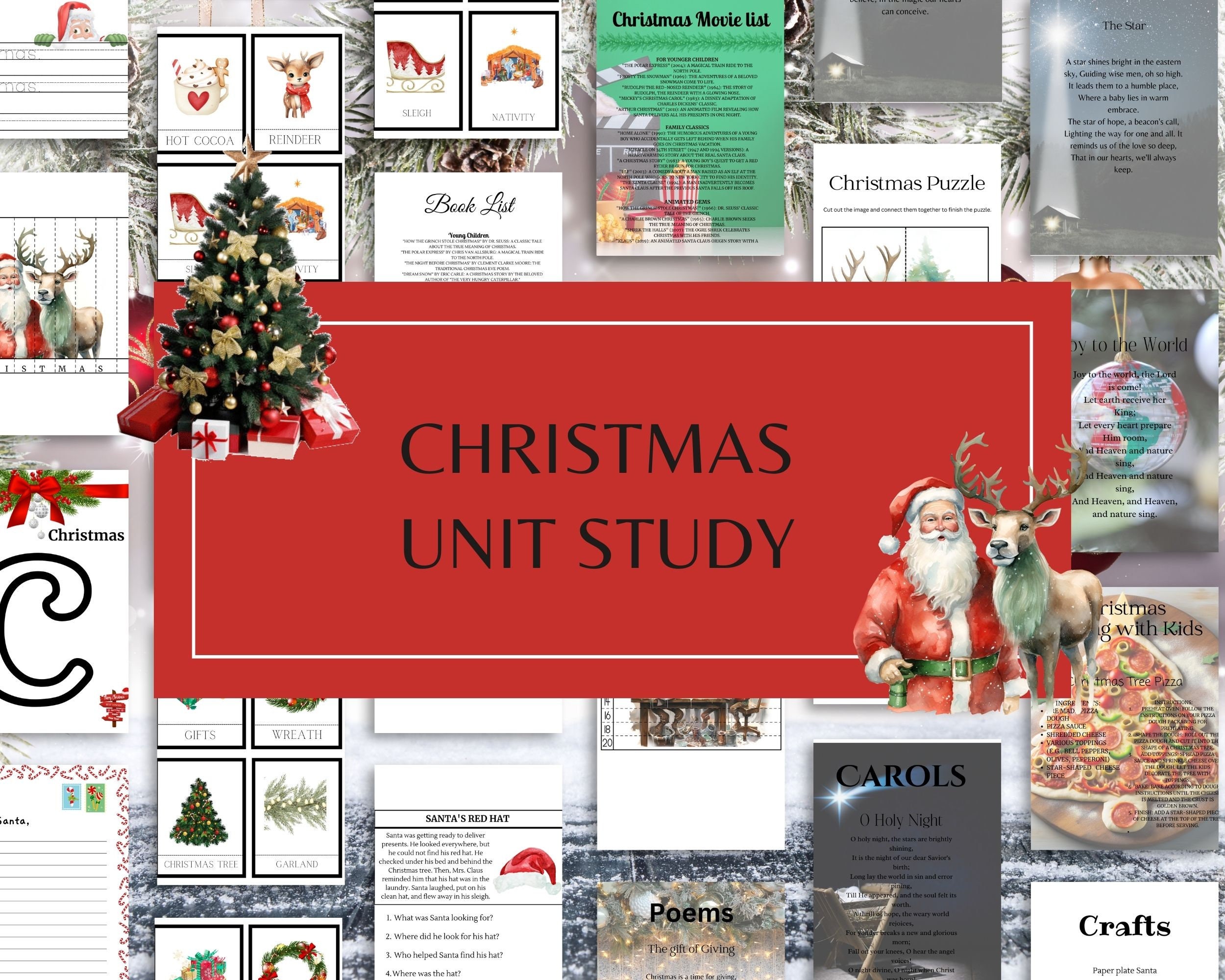 Christmas Unit Study: Homeschool Printable Activities (instant Download ...