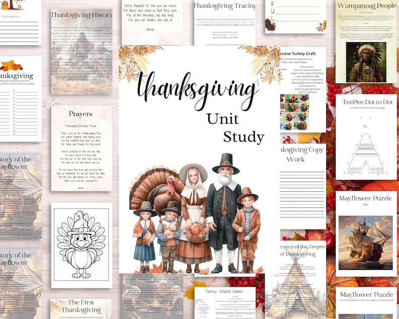 Thanksgiving Unit Study | Instant Download - Etsy