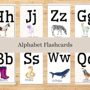 Alphabet Flash Cards | Watercolor| Preschool| INSTANT DOWNLOAD - Etsy
