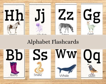 Printable Rainbow Alphabet Flash Cards Watercolor Letter Flashcards ...