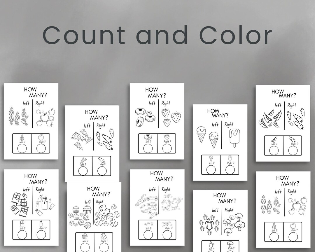 Count and Color | Preschool | Kindergarten | INSTANT DOWNLOAD - Etsy