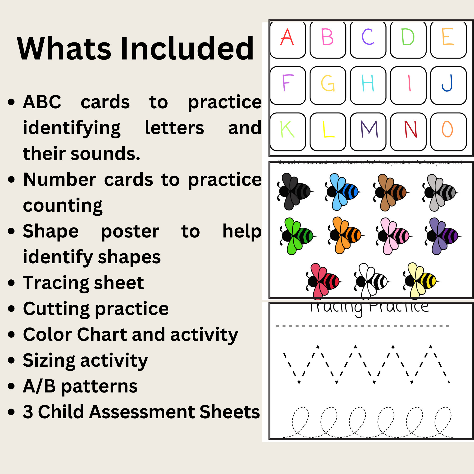 Preschool Assessment/ Activity Sheets INSTANT DOWNLOAD - Etsy