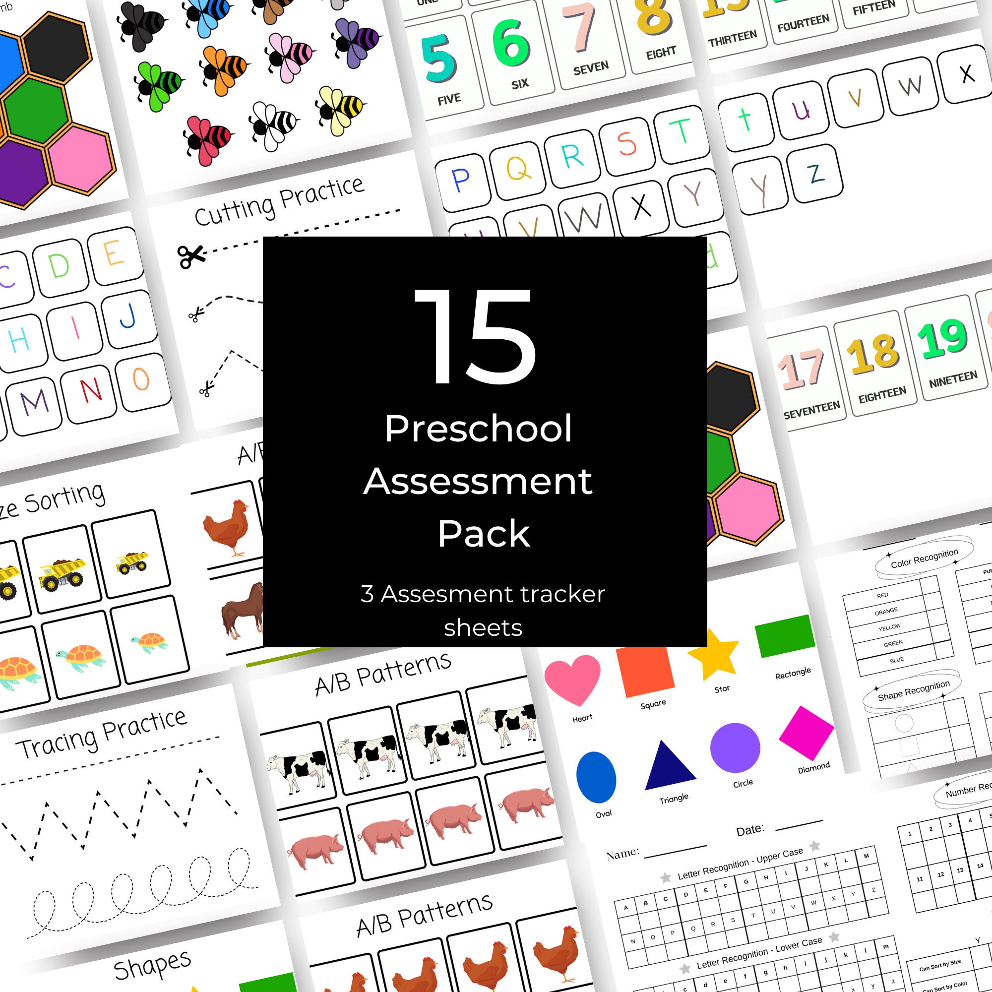 Preschool Assessment/ Activity Sheets INSTANT DOWNLOAD - Etsy