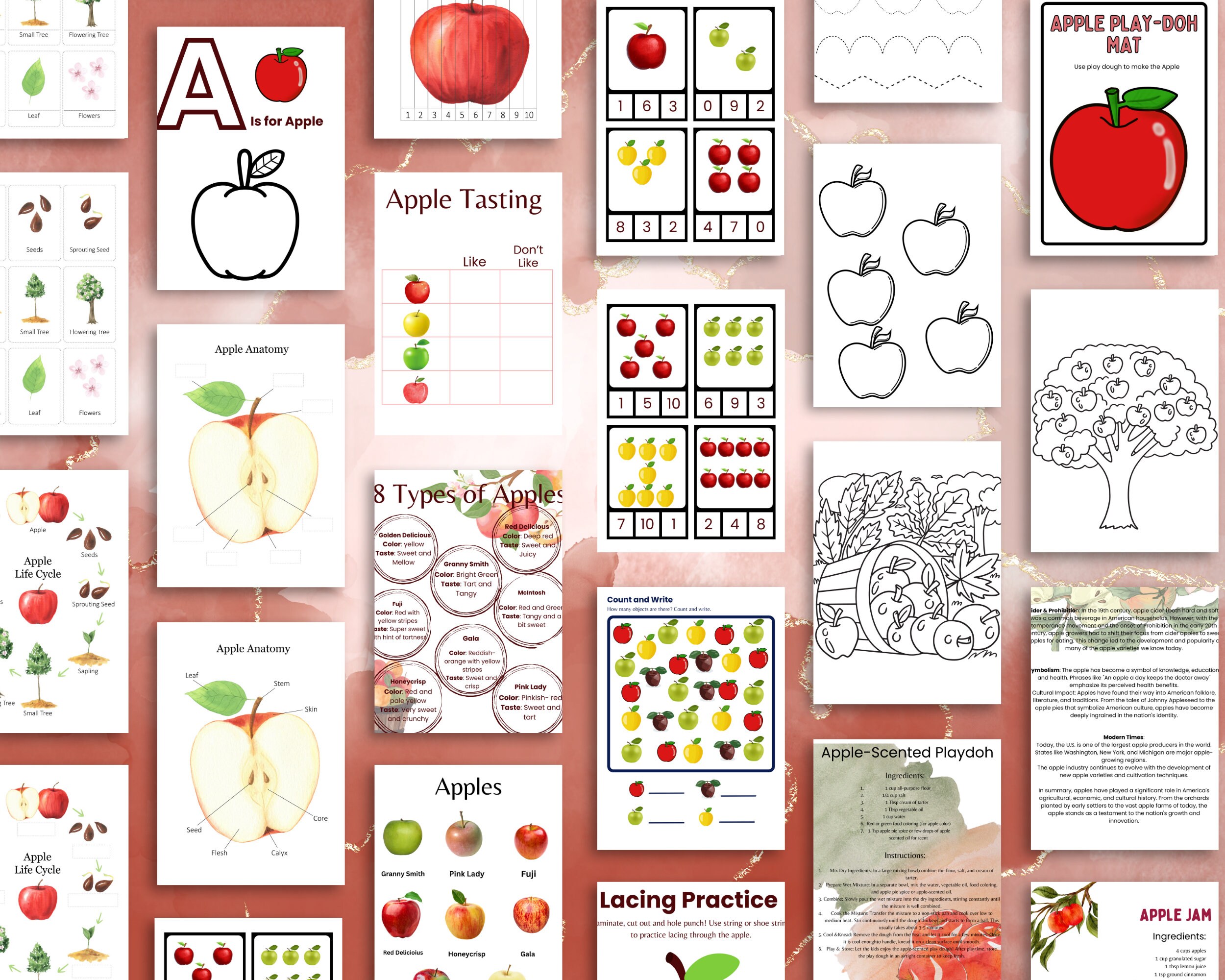 Apple Unit Study Bundle, Digital Download - Etsy