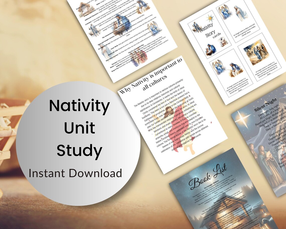 Nativity Unit Study Birth of Jesus Homeschool Printable Vocabulary ...